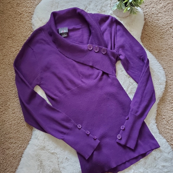 Dots | Sweaters | Foldover Neck Purple Sweater | Poshmark